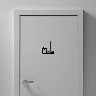 Wooden pictogram for door - Cleaning room | DUBLEZ