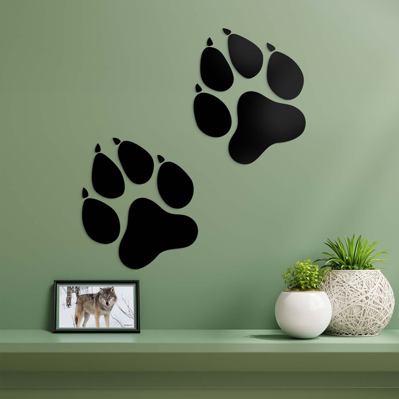 Dřevěné nálepky - Stopy vlka | DUBLEZ
