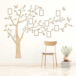 Dřevěný rodostrom na zeď s fotorámečky | DUBLEZ